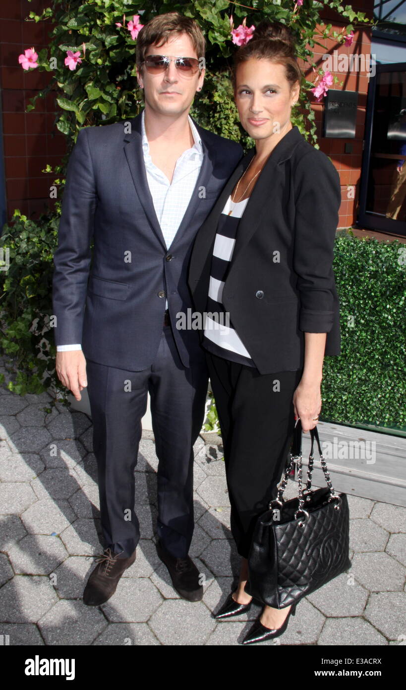 Celebrities attend the Men's Final at the 2013 Tennis US Open. The ...