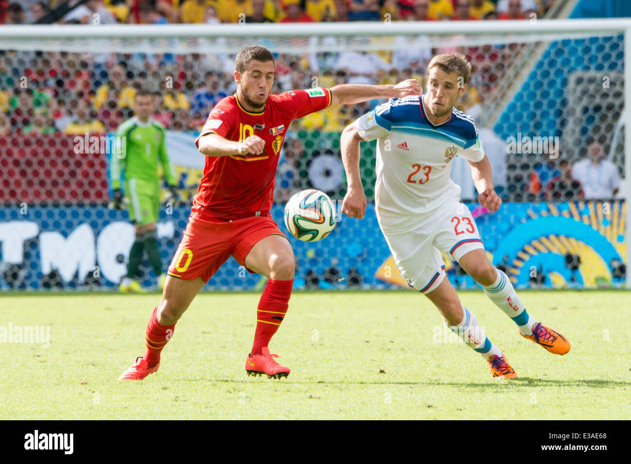 Eden Hazard (BEL), Dmitri Kombarov (RUS), JUNE 22, 2014 - Football ...