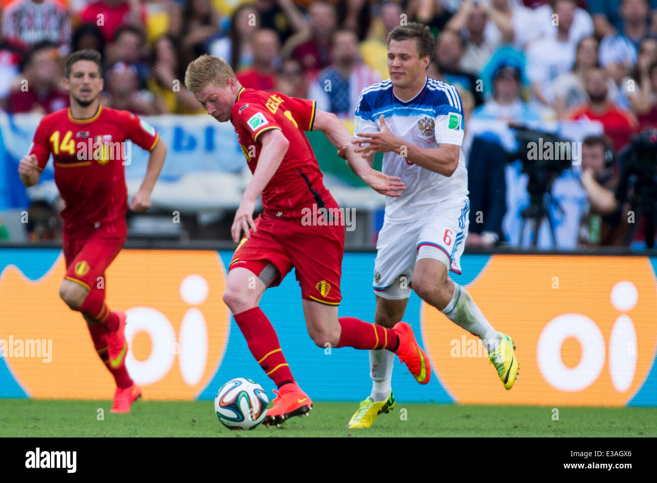 Rio de Janeiro, Brazil. 22nd June, 2014. Kevin De Bruyne (BEL), Maxim ...
