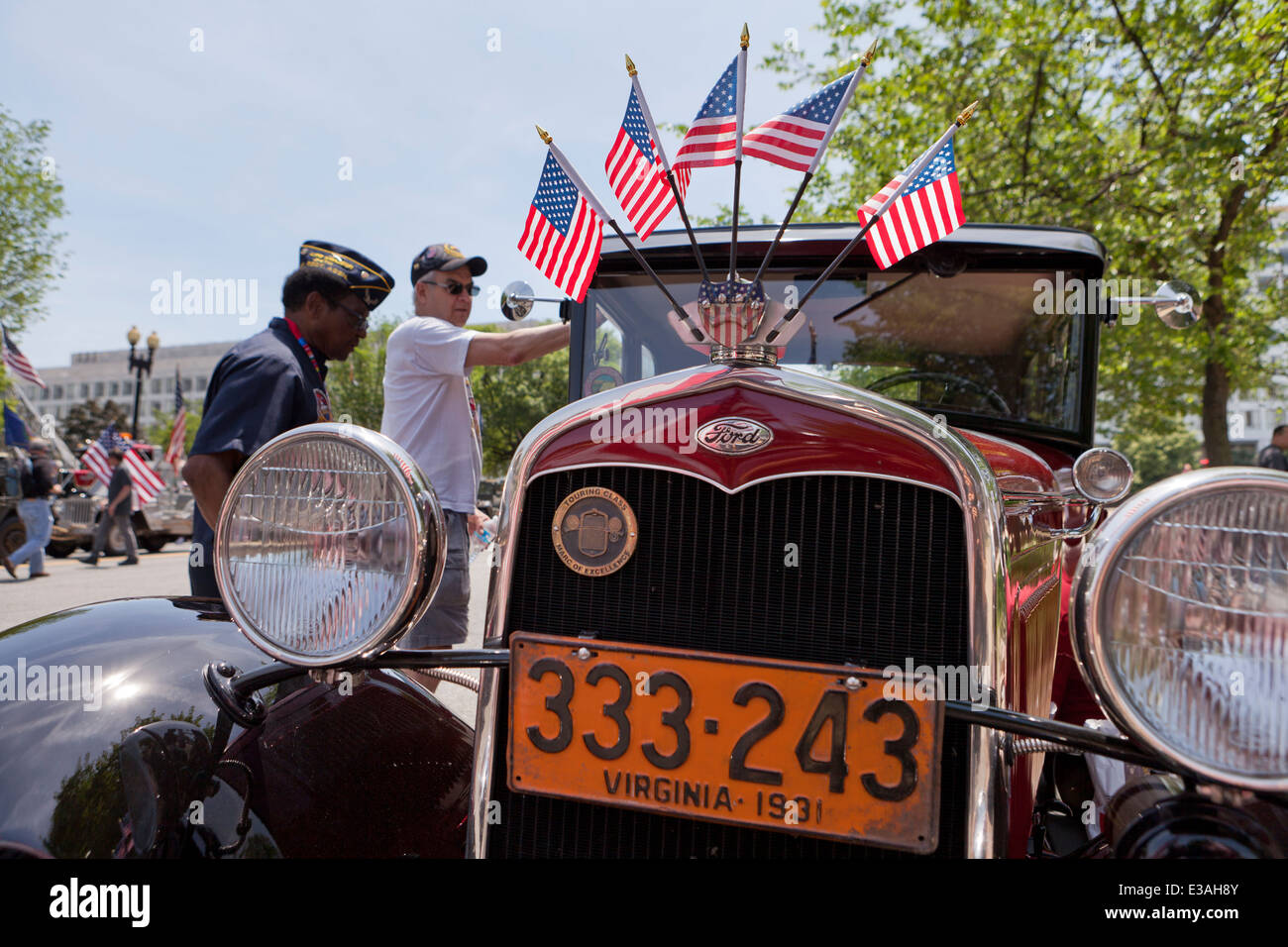 1931 Ford Model A Touring Class car front grille decorated with ...