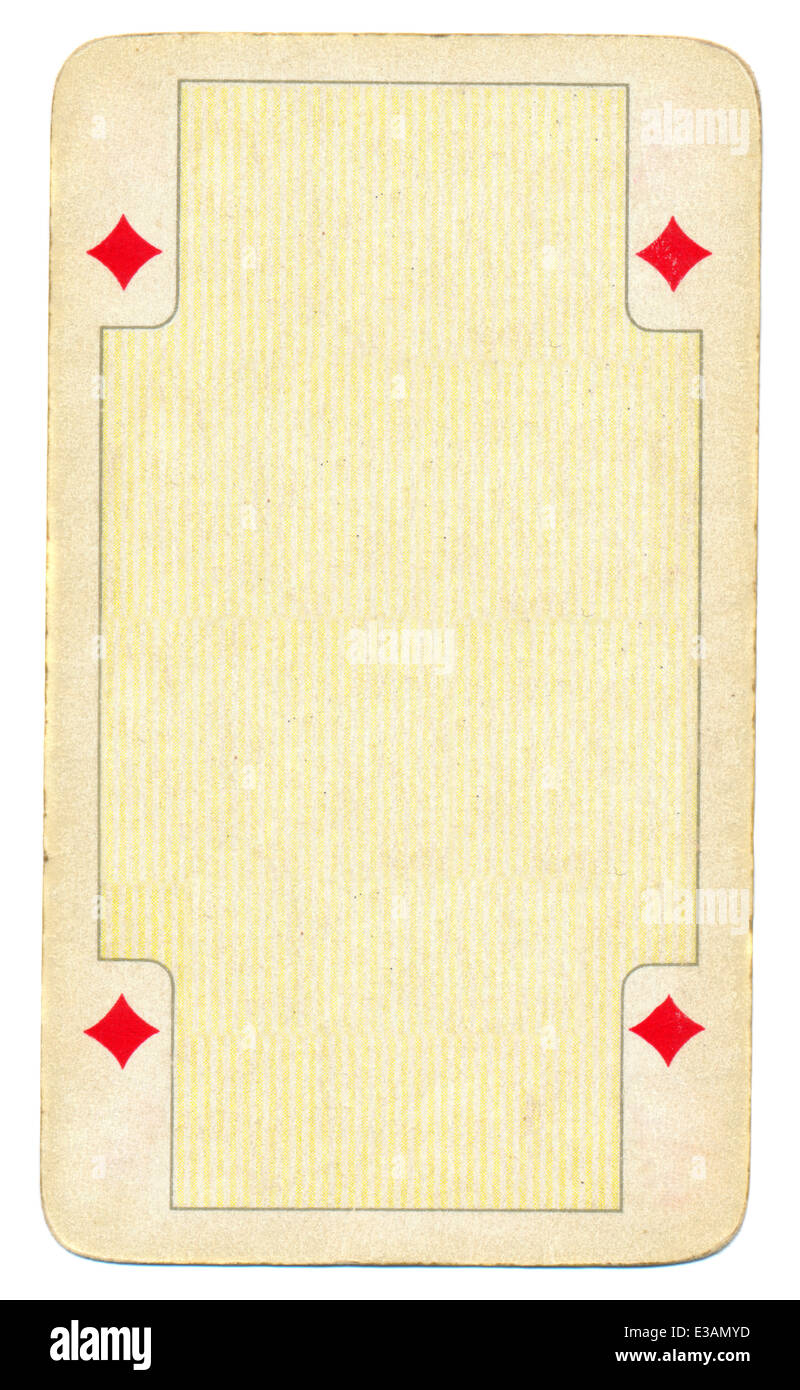 vintage diamond playing card paper empty background isolated on white ...