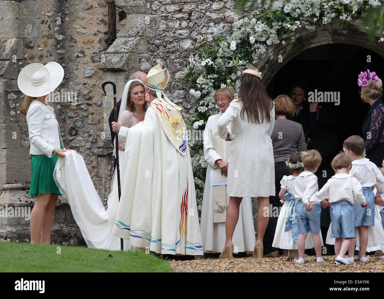 The Duke of Cambridge attend the wedding of Lady Laura Marsham and ...