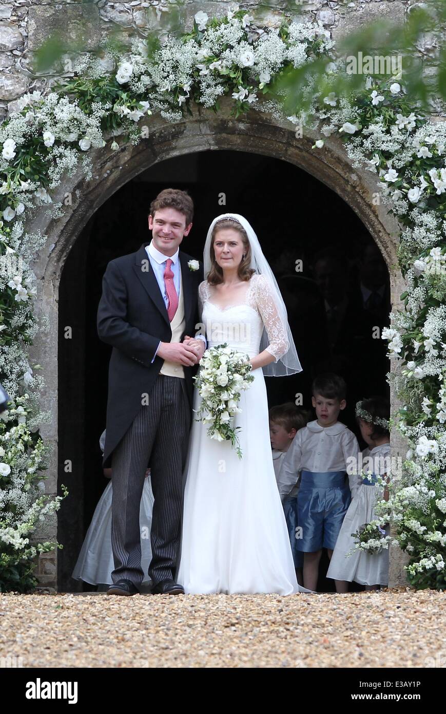The Duke of Cambridge attend the wedding of Lady Laura Marsham and ...