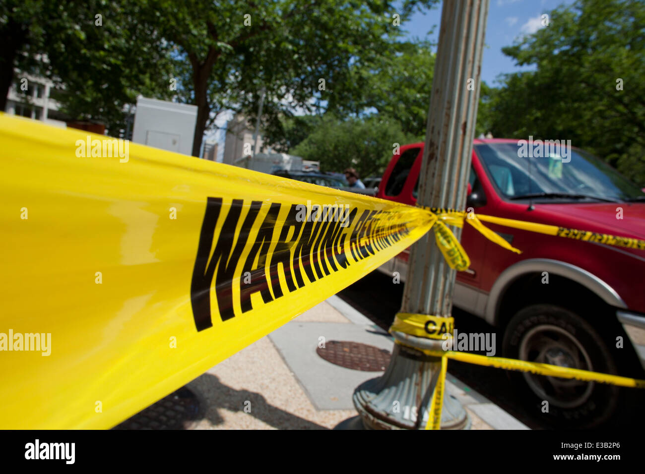 Restricted area warning tape - USA Stock Photo - Alamy