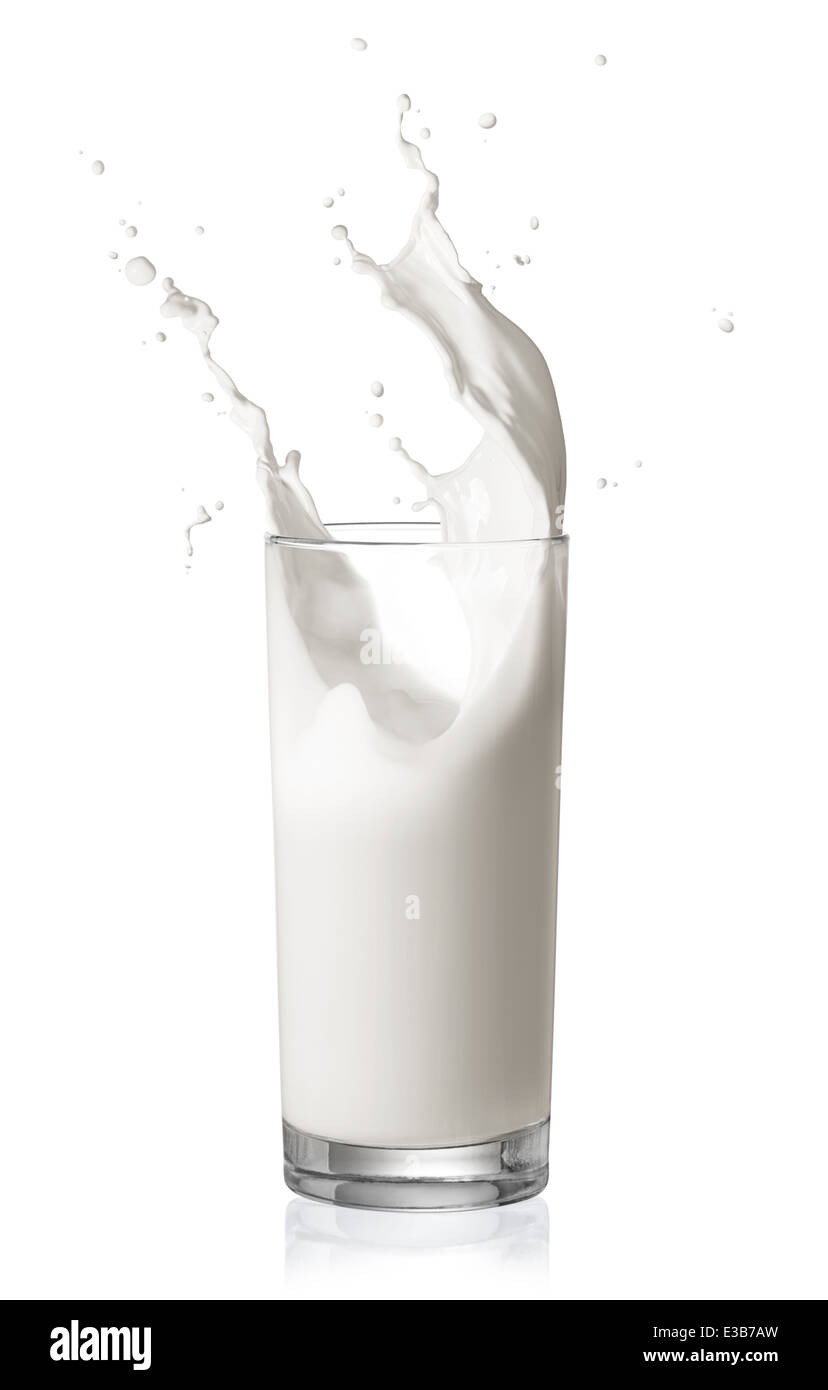 Splash milk glass on Cut Out Stock Images & Pictures - Alamy