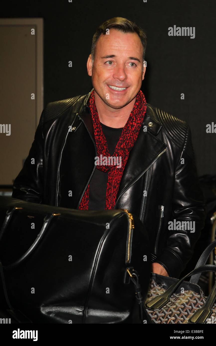 David Furnish arrive at Los Angeles International Airport, LAX ...