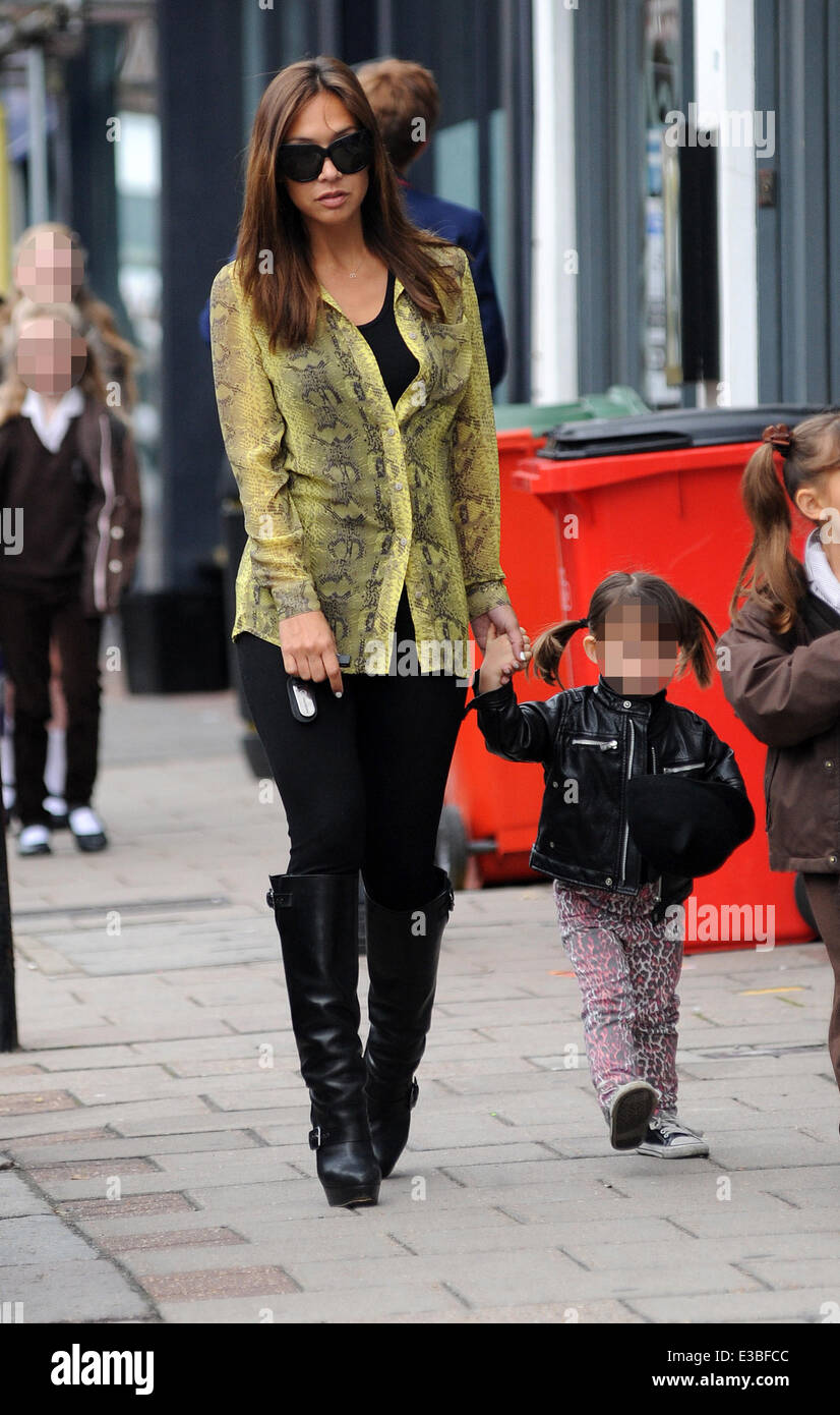 Myleene Klass walks her daughter, Ava to school Featuring: Myleene ...