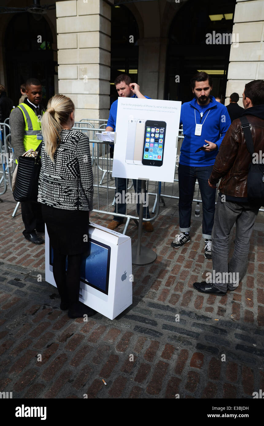 A huge queue formed outside the Apple store in Covent Garden today as ...
