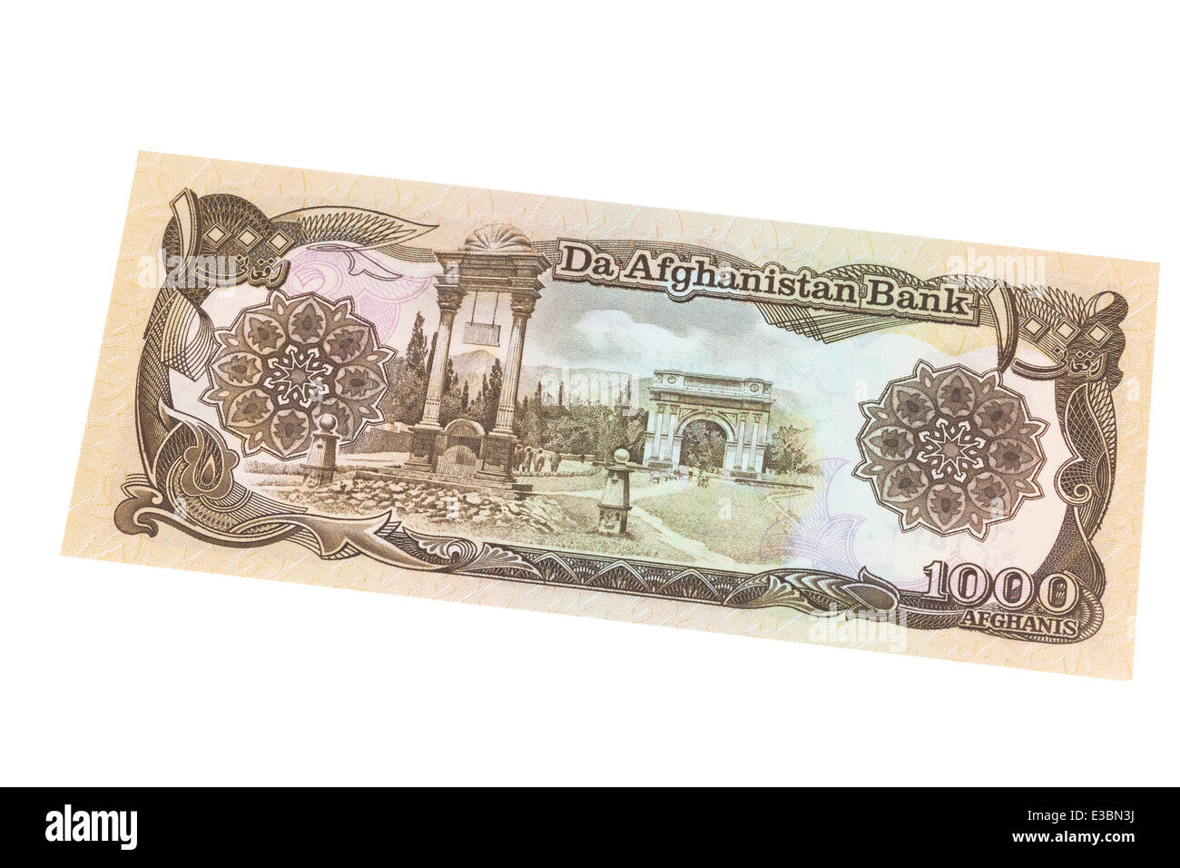 Afghan one thousand afghani banknote on a white background Stock Photo ...