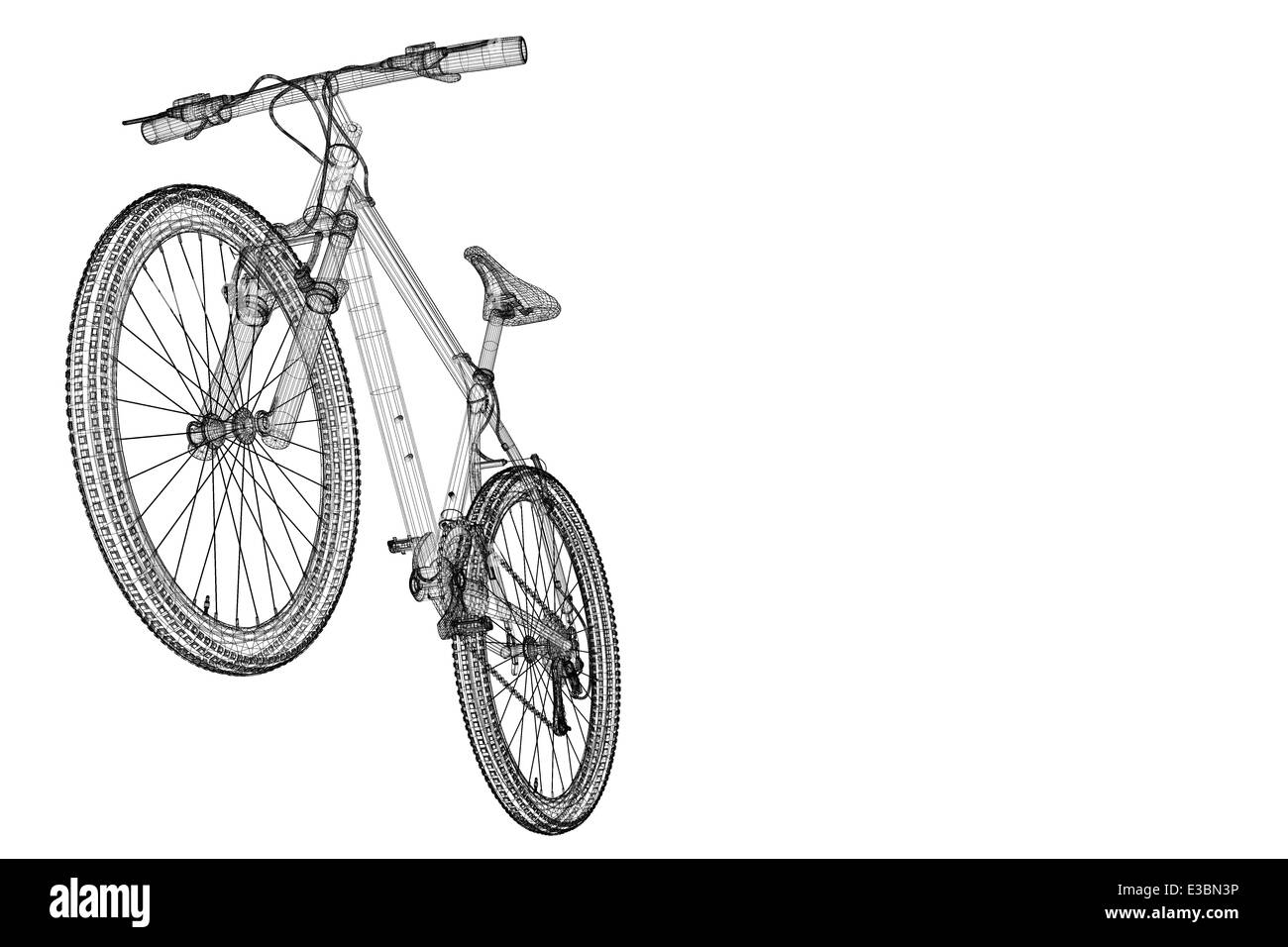 Mountain Bicycle 3D model, body structure , wire model Stock Photo - Alamy