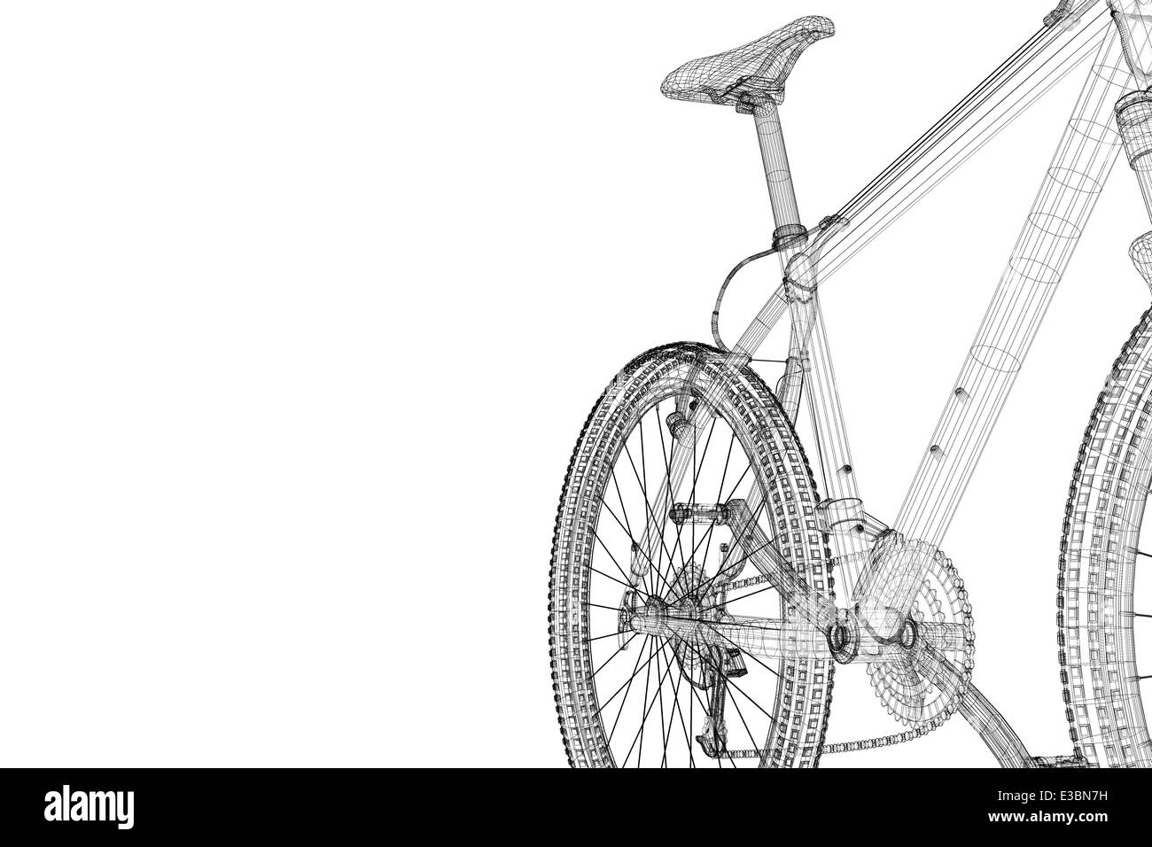 Mountain Bicycle 3D model, body structure , wire model Stock Photo - Alamy