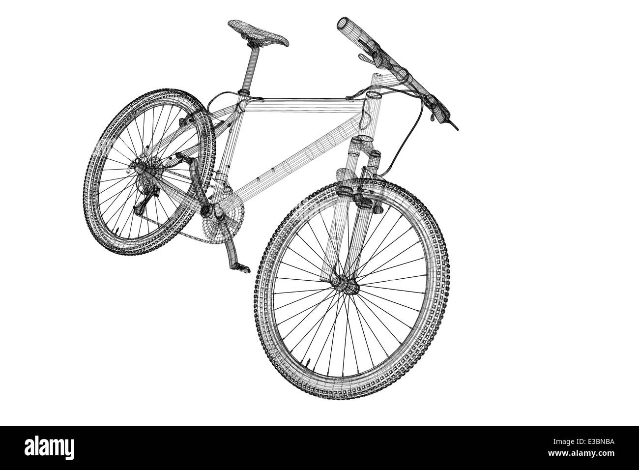 Mountain Bicycle 3D model, body structure , wire model Stock Photo - Alamy