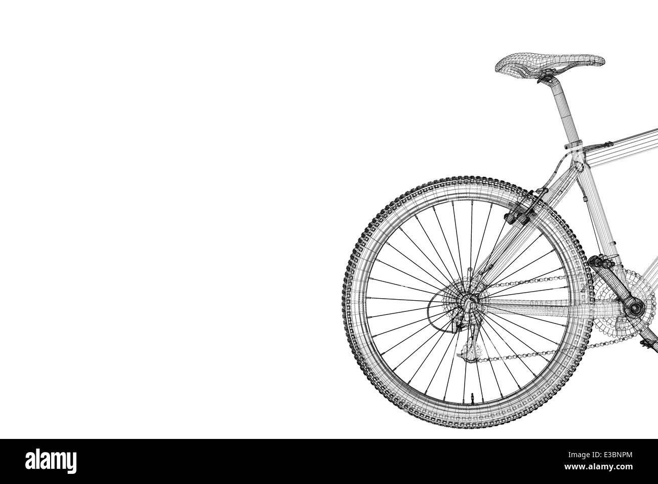 Mountain Bicycle 3D model, body structure , wire model Stock Photo - Alamy