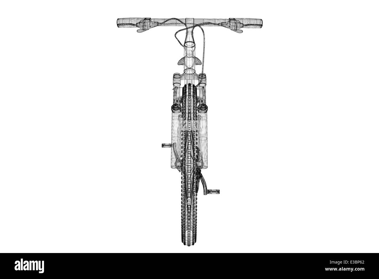 Mountain Bicycle 3D model, body structure , wire model Stock Photo - Alamy