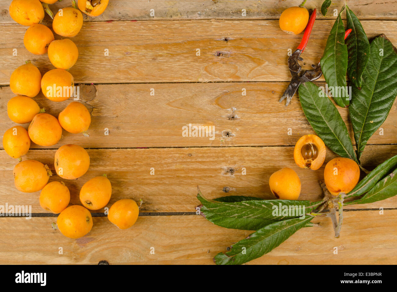 Still life with some freshly picked loquats Stock Photo - Alamy