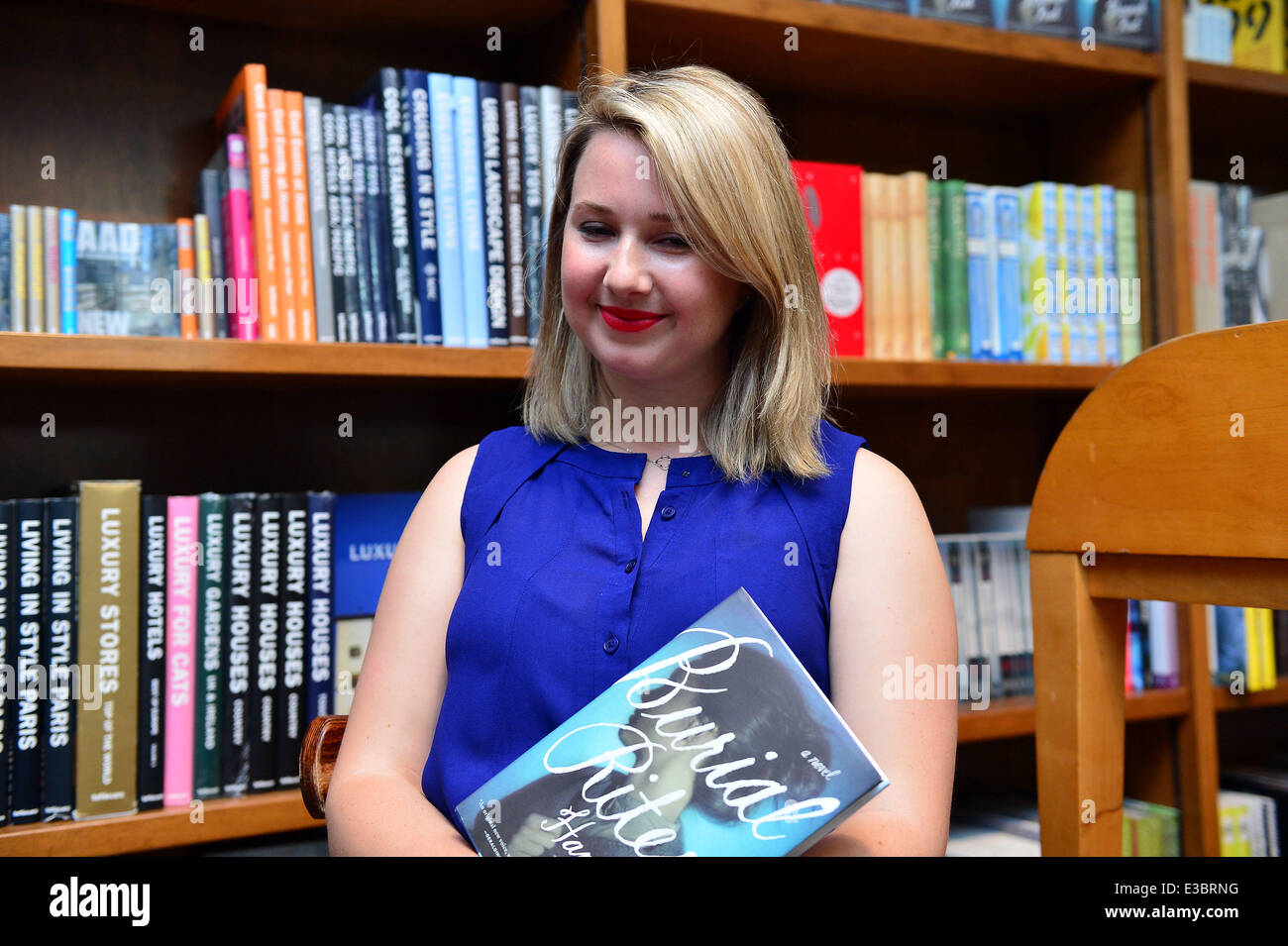 Hannah Kent greets fans and signs copies of her book 'Burial Rites' at ...