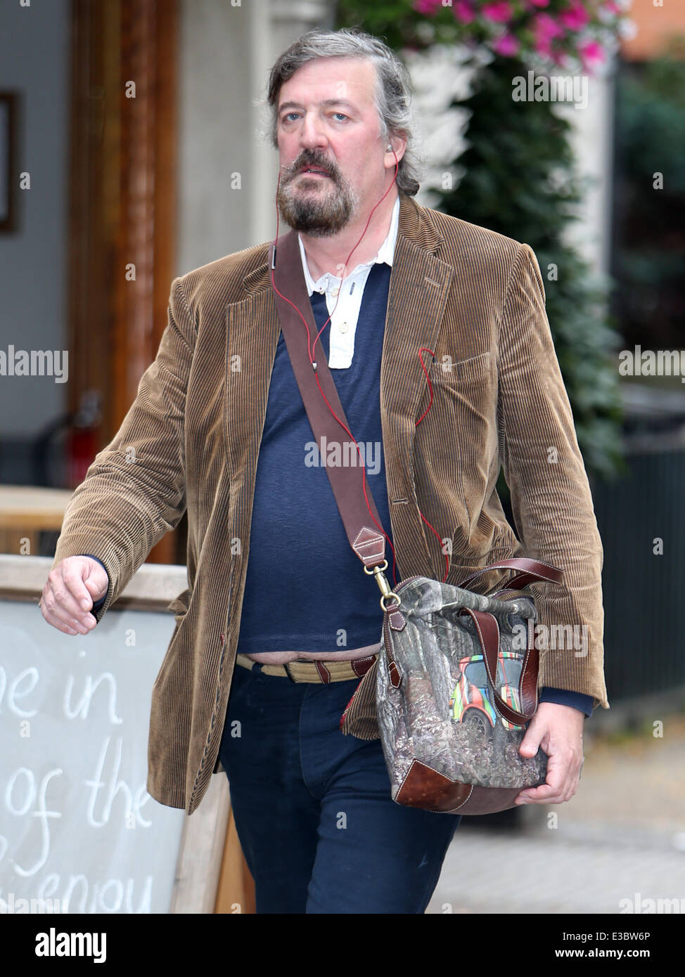 Stephen Fry seen walking past ITV Featuring: Stephen Fry Where: London ...