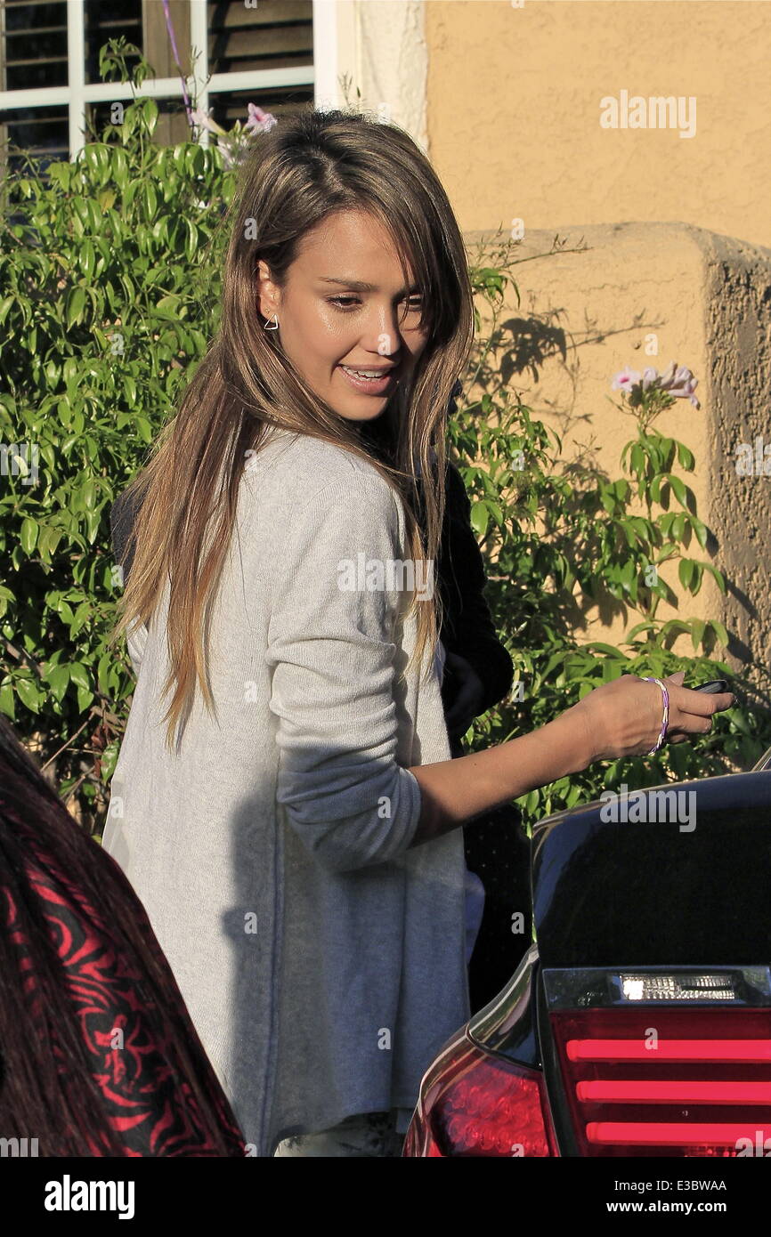 Jessica Alba and family at a friend's birthday party in West Hollywood ...