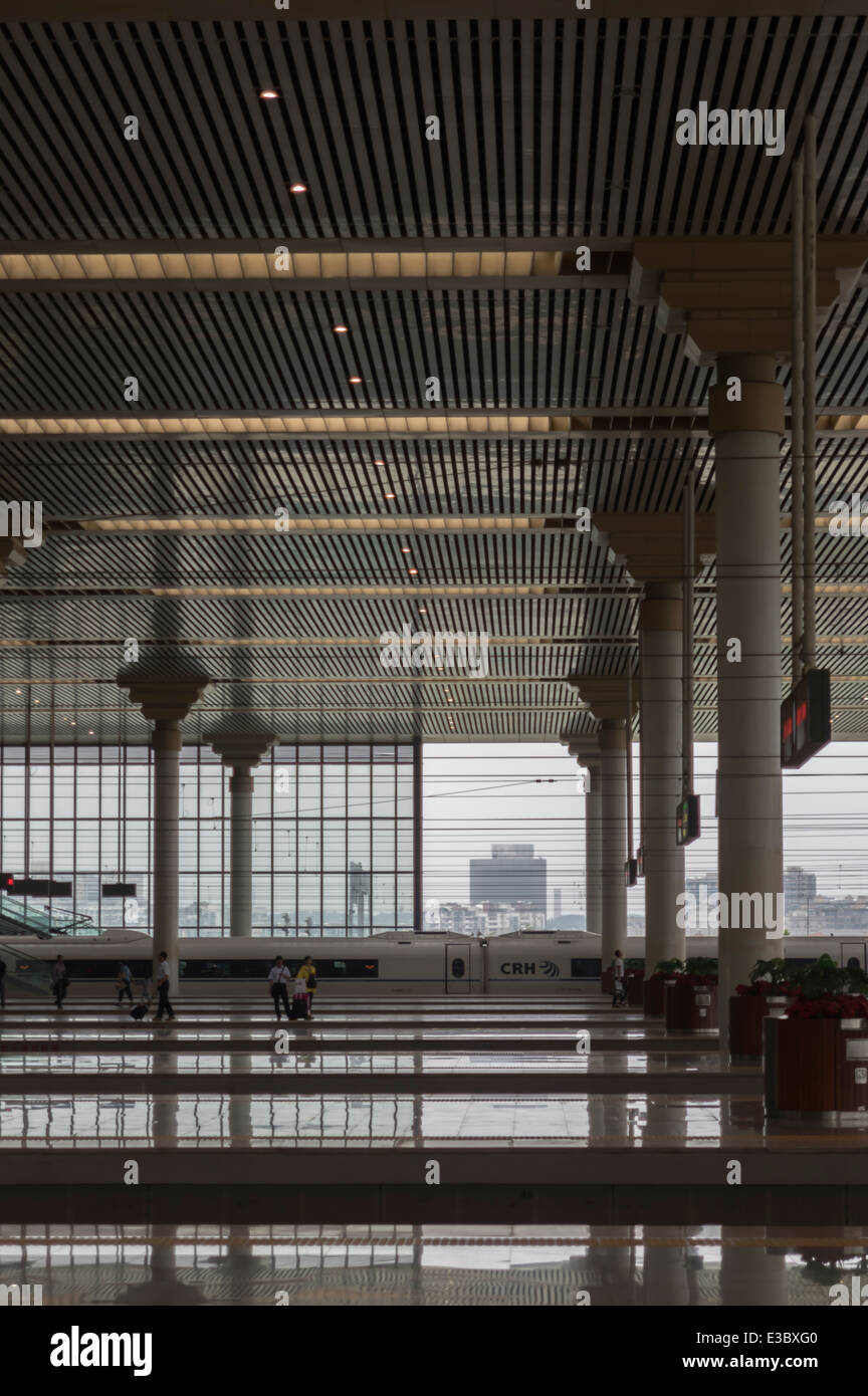 A view across the platforms at Nanjing railway station, Nanjing China ...
