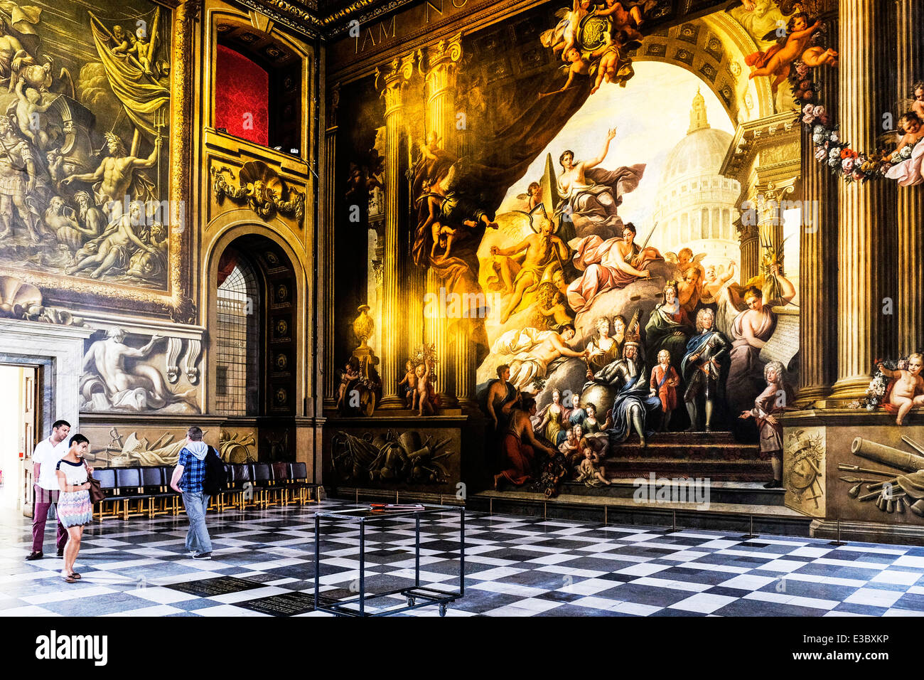 The Painted Hall in The Old Royal Naval College in Greenwich Stock ...