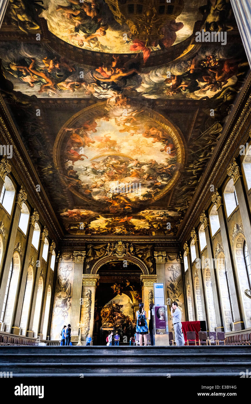 The Painted Hall in The Old Royal Naval College in Greenwich Stock ...