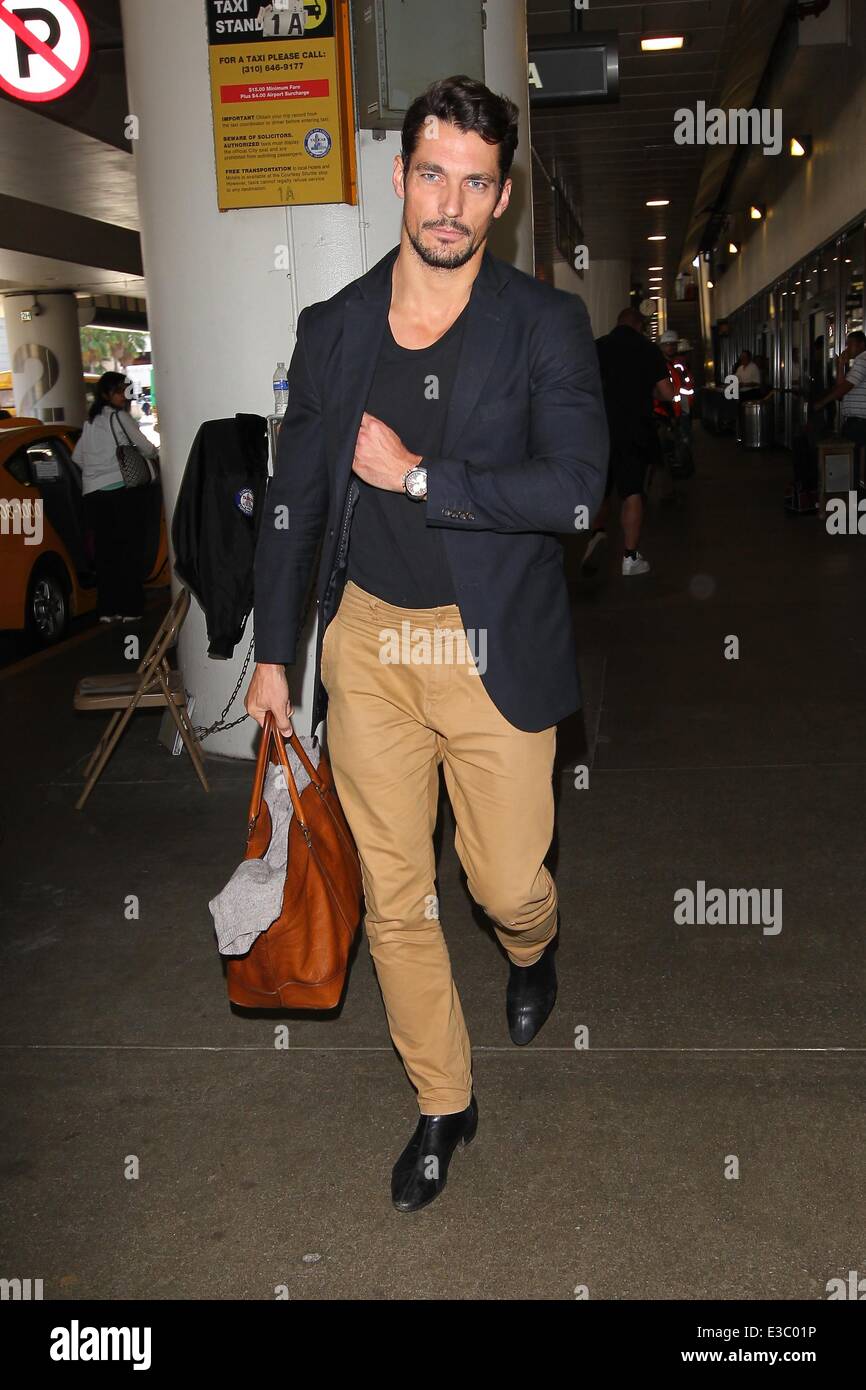 David Gandy arrive at Los Angeles International Airport, LAX Featuring ...