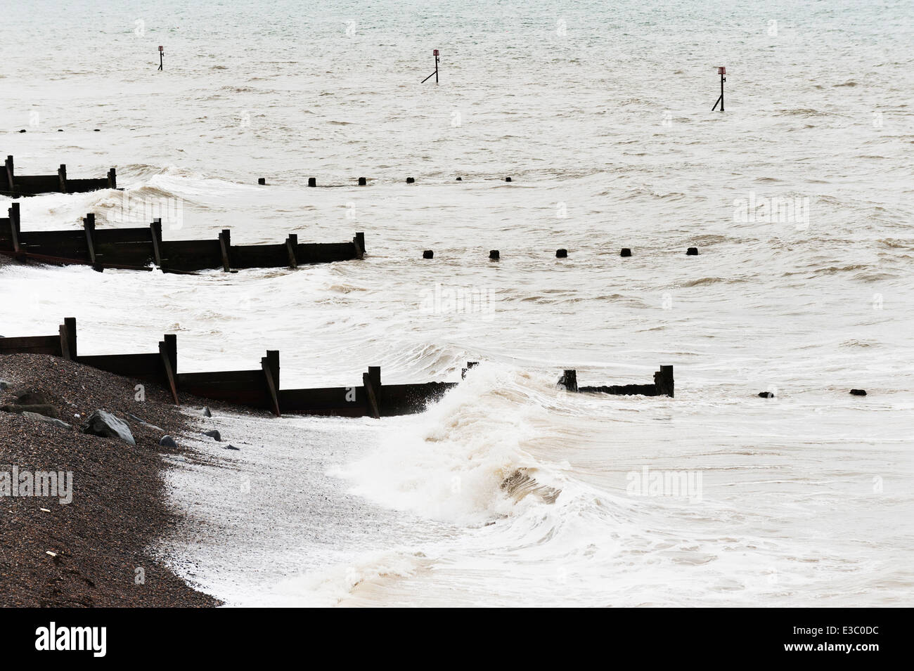 Breakwaters on a Norfolk beach Stock Photo - Alamy