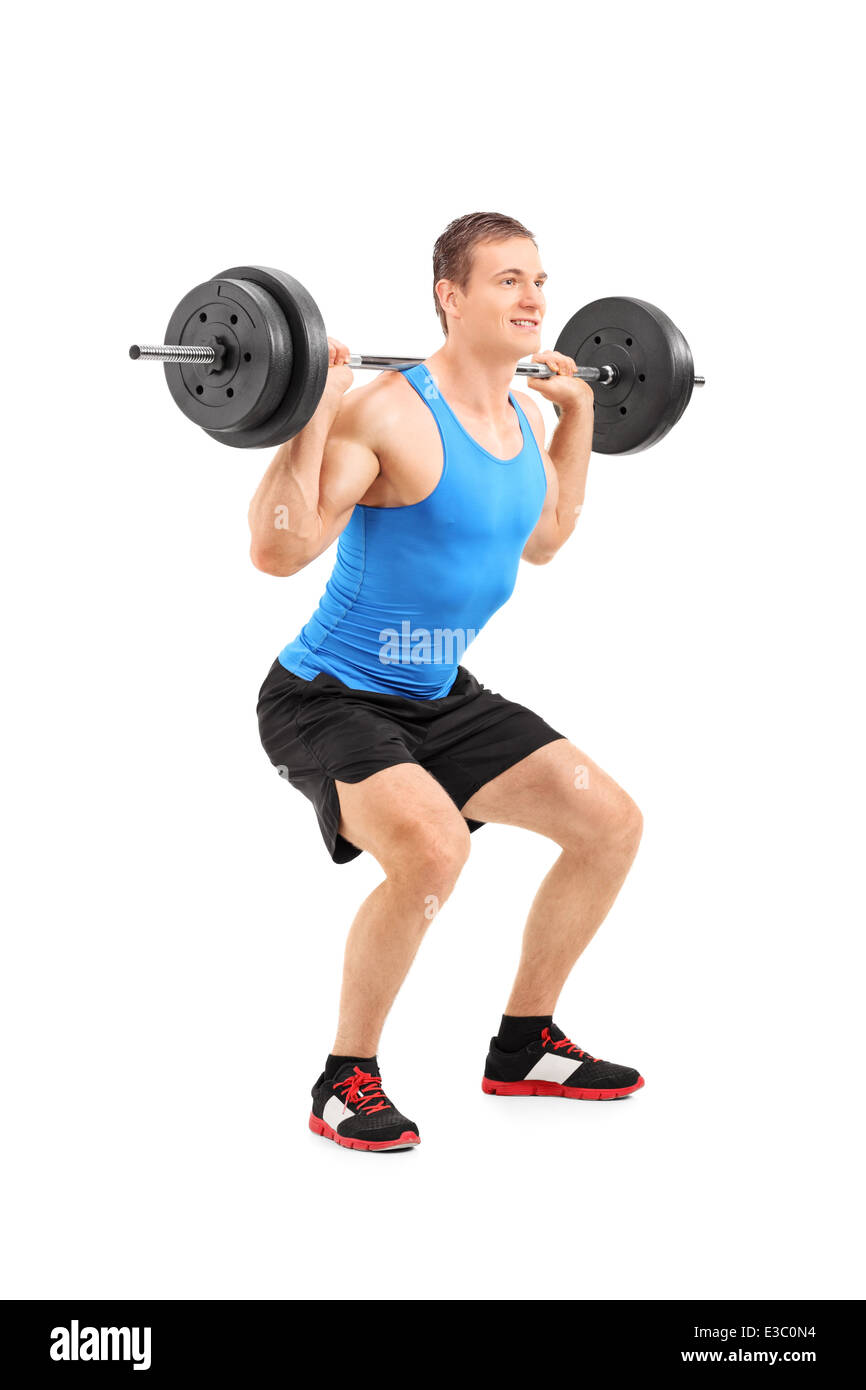 Full length portrait of a man lifting a heavy weight Stock Photo - Alamy