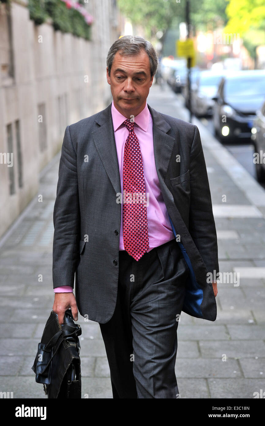UKIP leader Nigel Farage out and about in Westminster Featuring: Nigel ...
