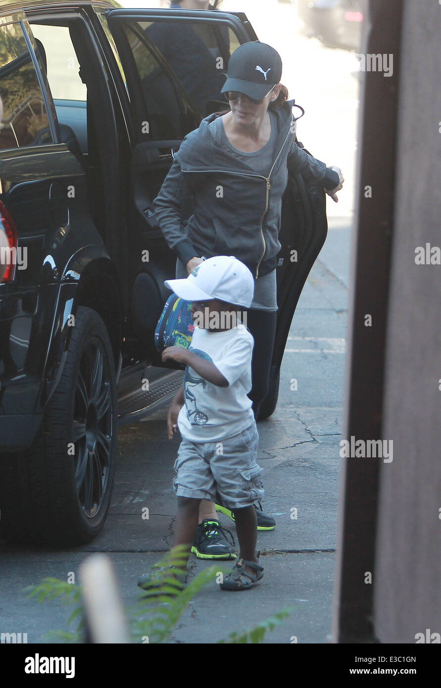 Sandra Bullock and Louis Bullock arrive for school Featuring: Sandra ...