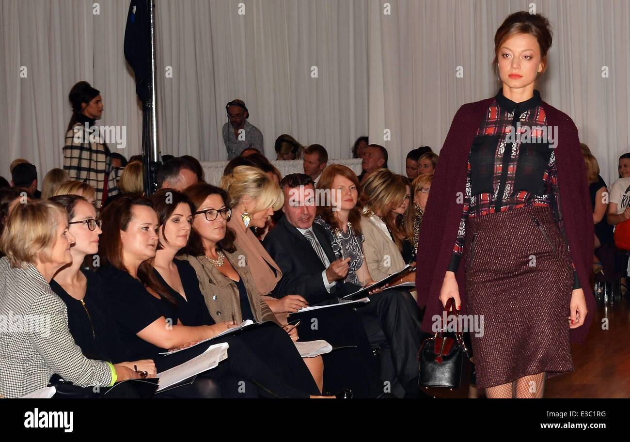 M&S Autumn Winter 2013 fashion show at the RHA Gallery. Featuring: Irma ...