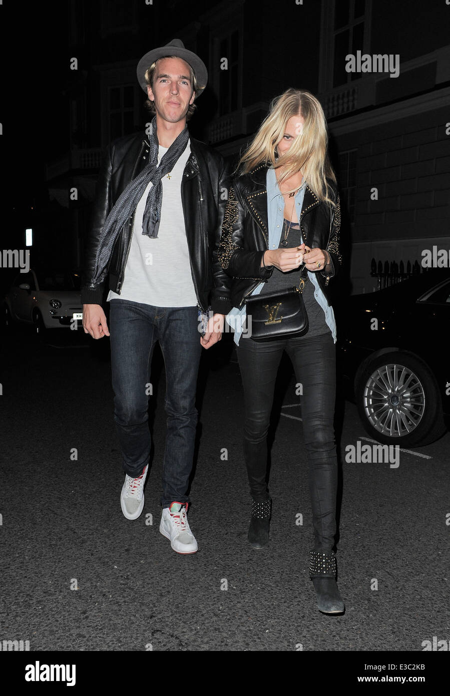 Poppy Delevingne arriving home with her long term boyfriend James Cook ...