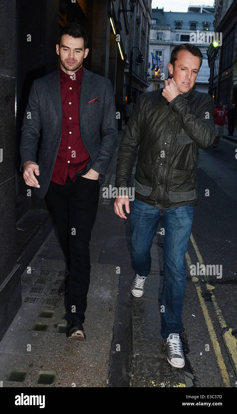 English cricketers Graeme Swann and James Anderson out and about in ...
