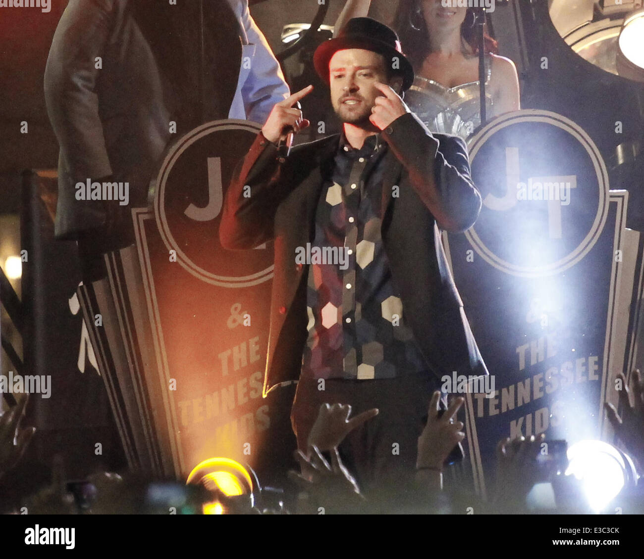 Justin Timerlaes performs outside on Hollywood Blvd for the JImmy ...