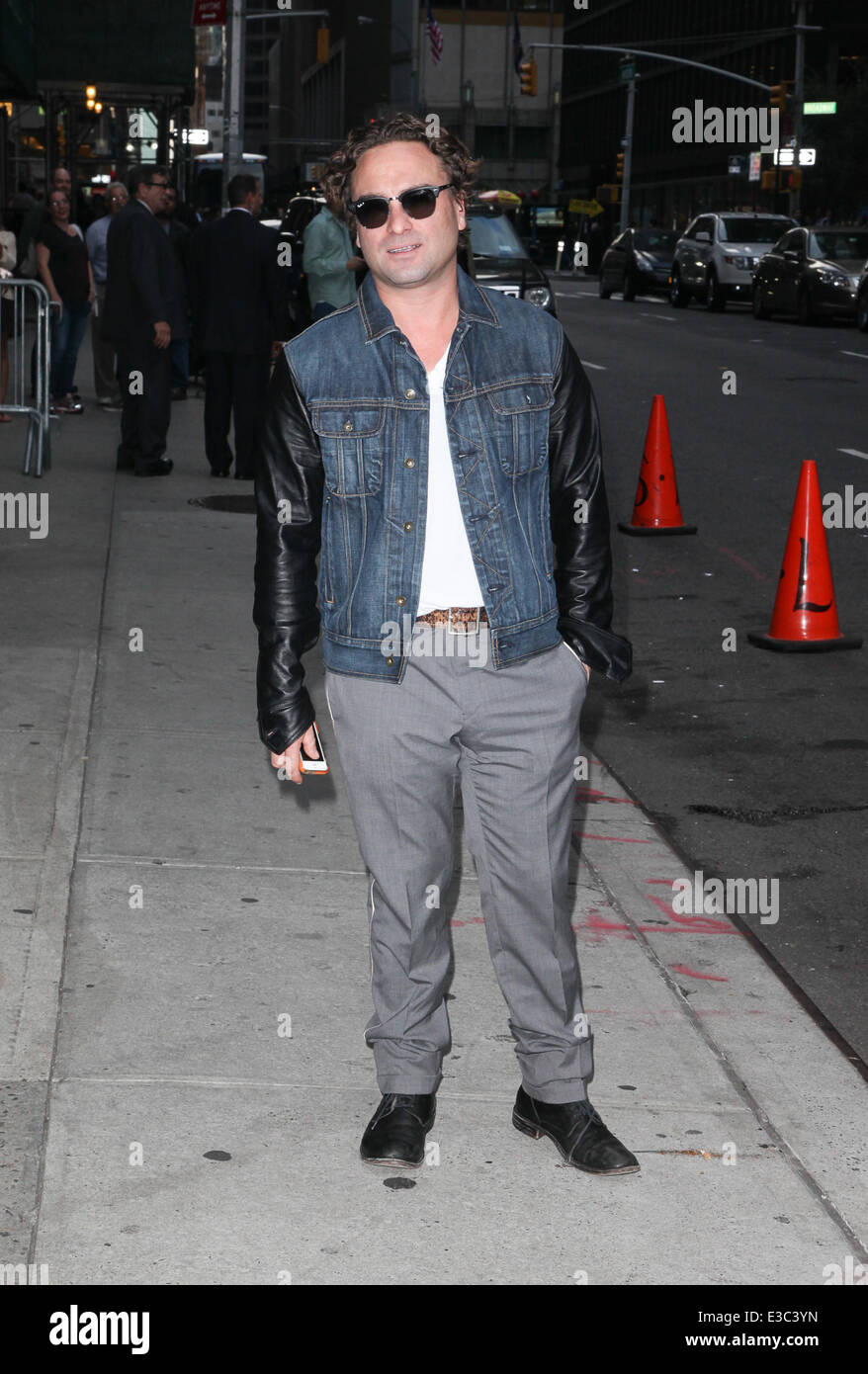 Celebrities at Late Show with David Letterman Featuring: Johnny Galecki ...