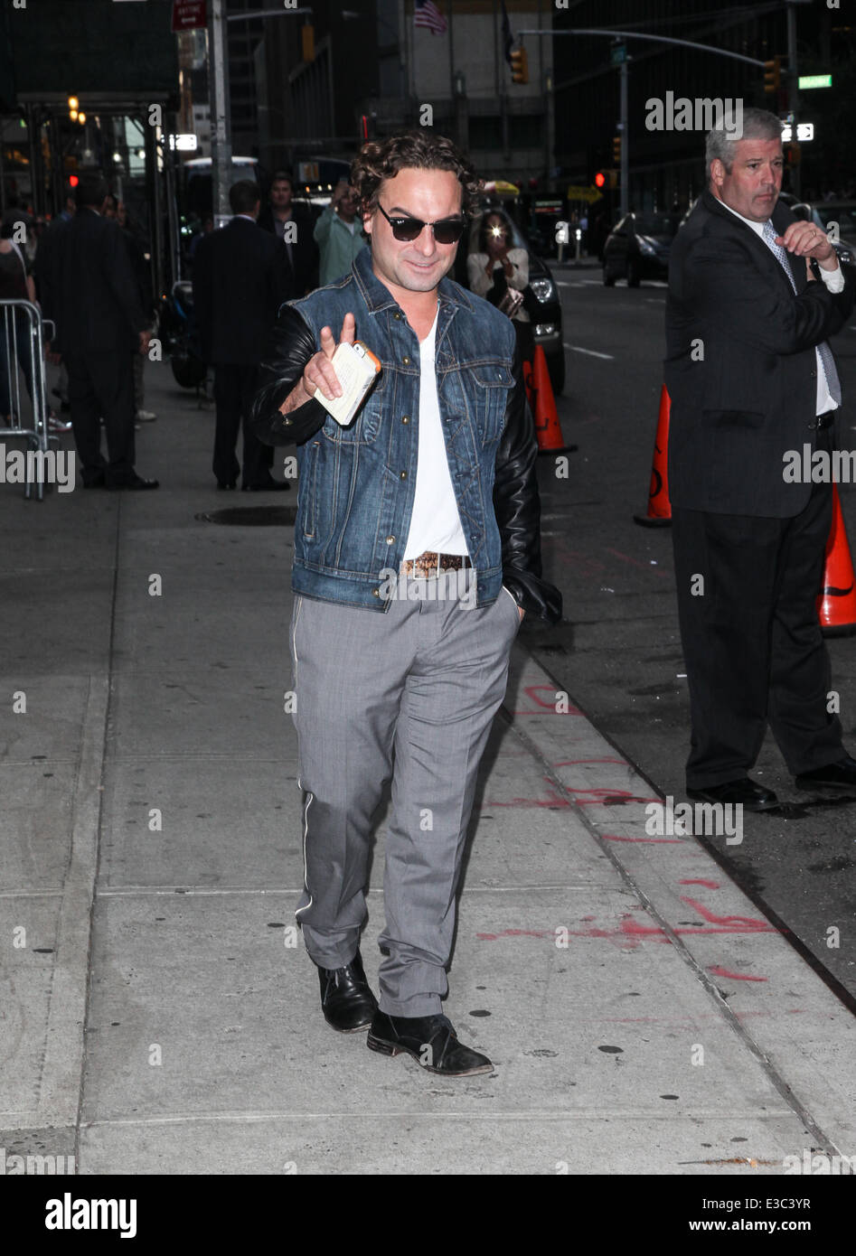 Celebrities at Late Show with David Letterman Featuring: Johnny Galecki ...