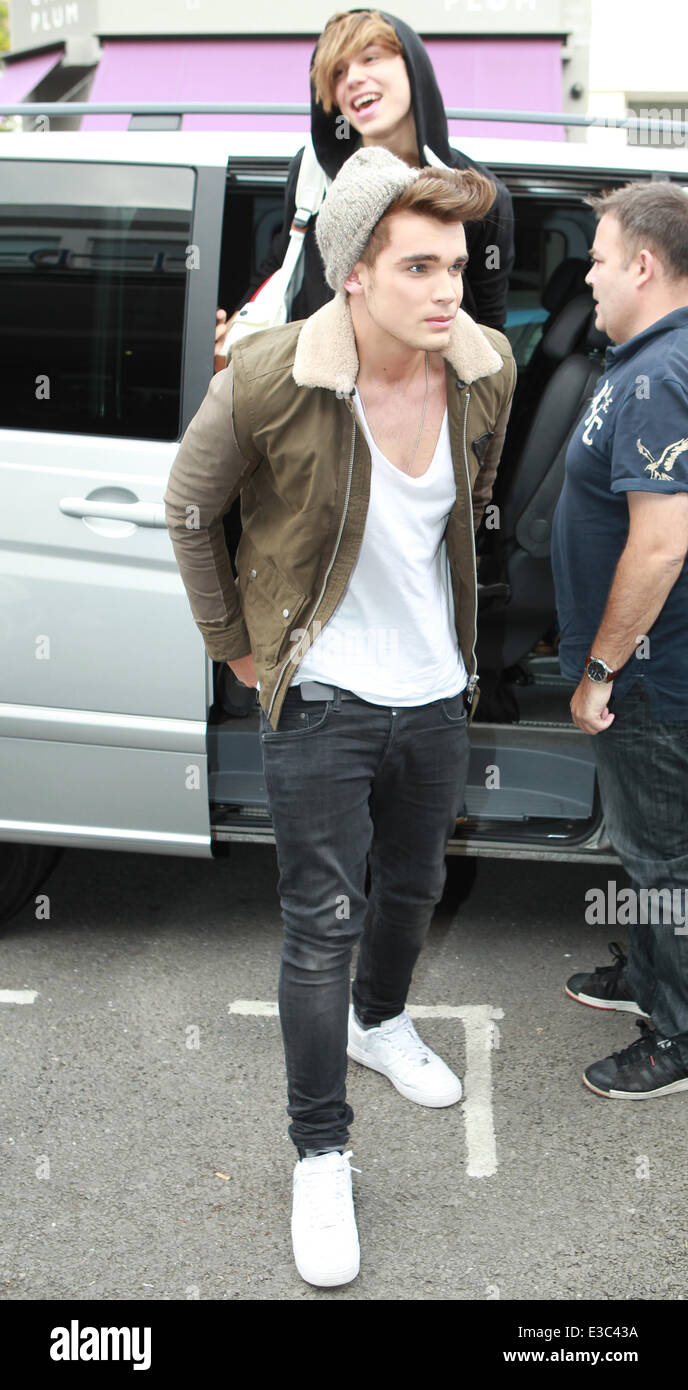 Union J arrive at Riverside Studios for Celebrity Juice Featuring: Josh ...
