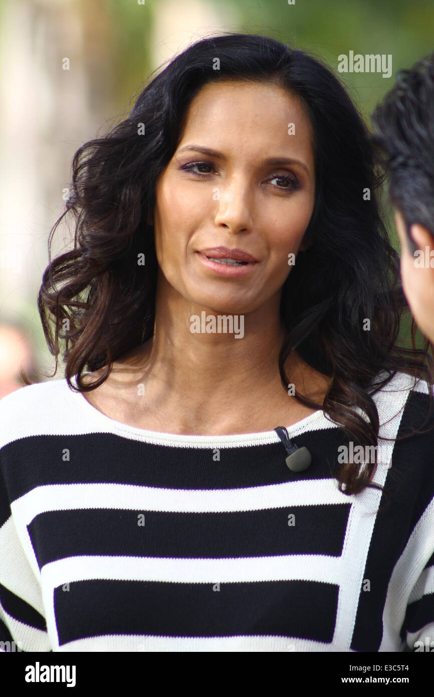 Padma Lakshmi seen at Universal Studios for and interview with Mario ...