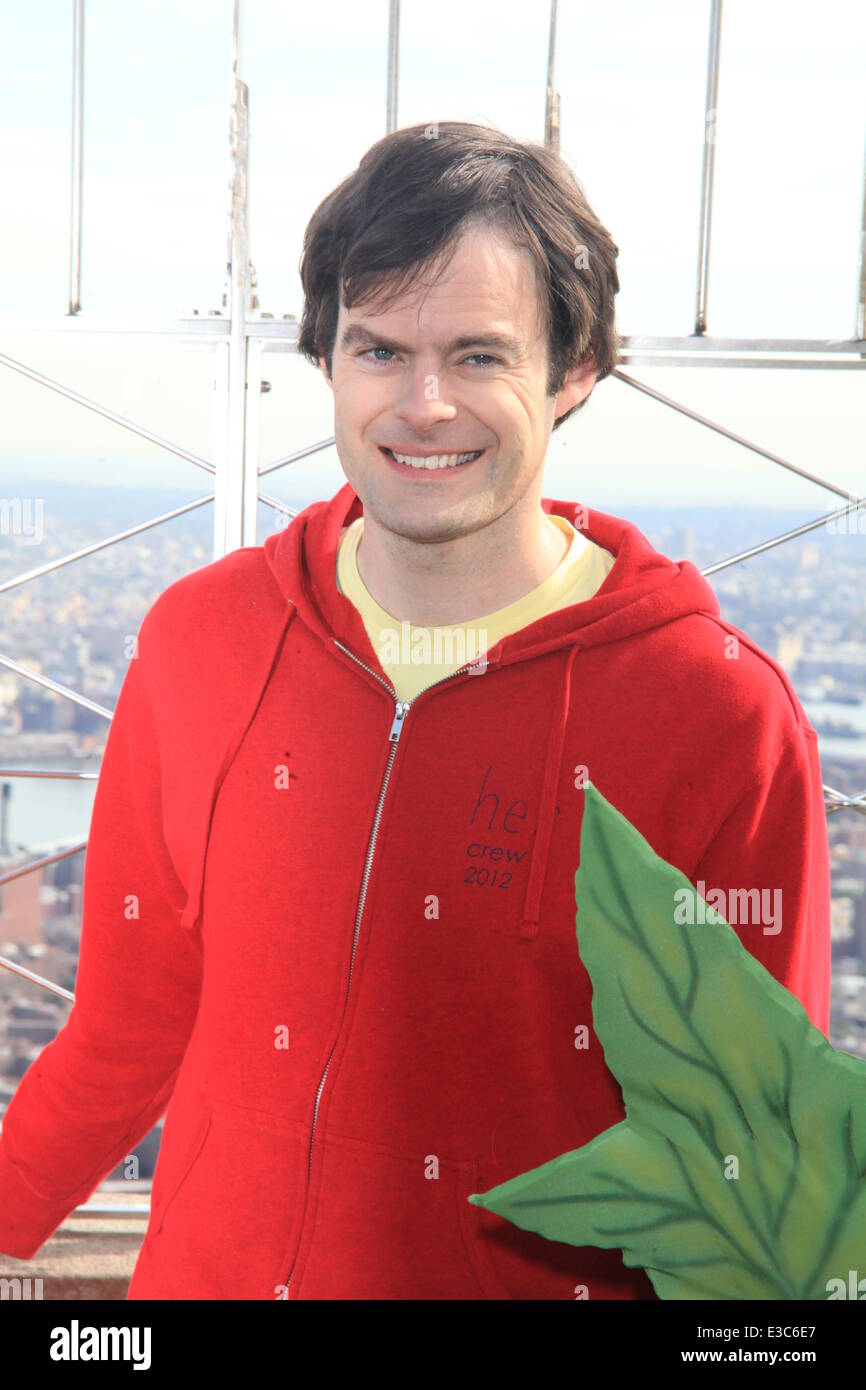 Bill Hader visits The Empire State Building in celebration Of 'Cloudy ...