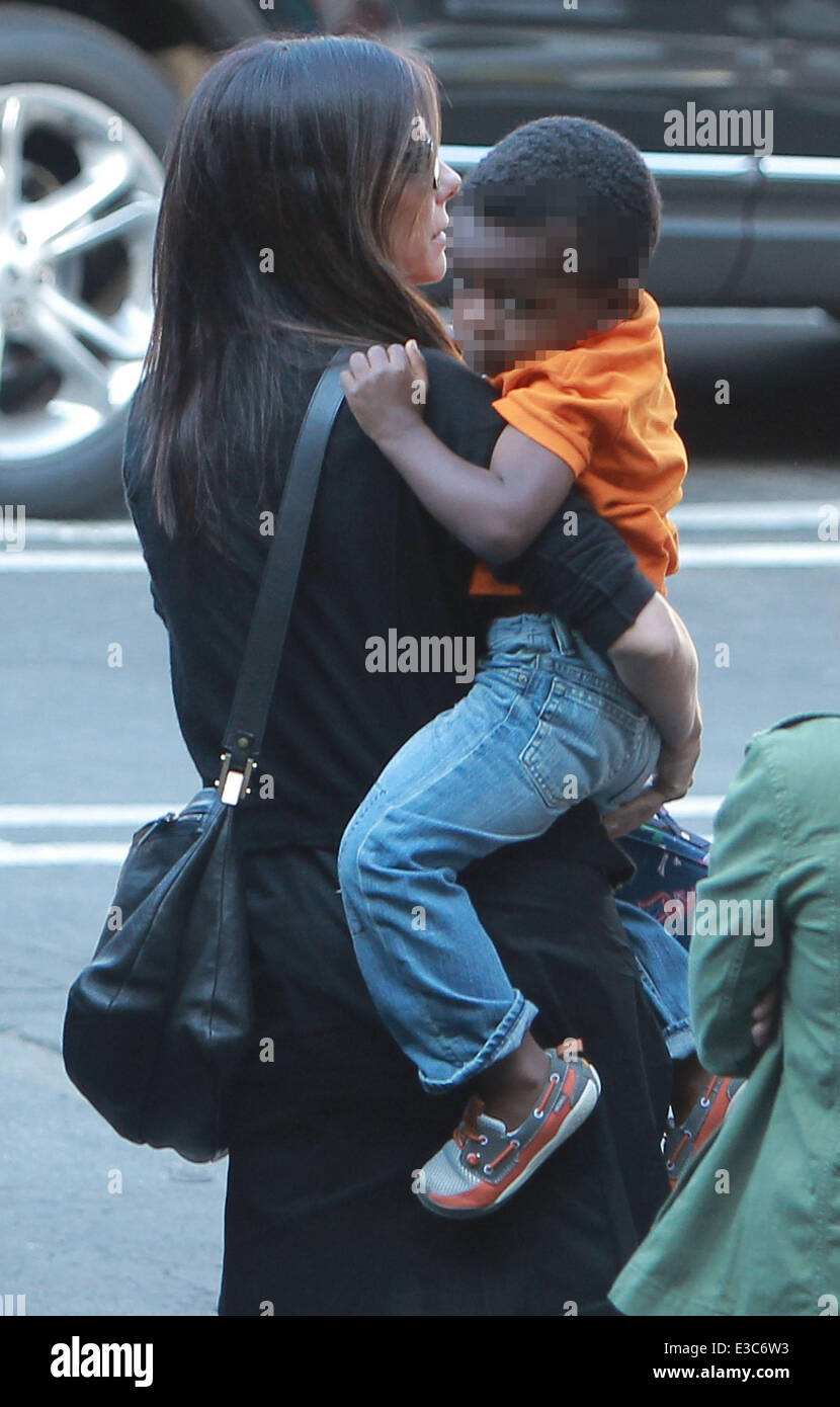Sandra Bullock drops son Louis at School Featuring: Sandra Bullock ...