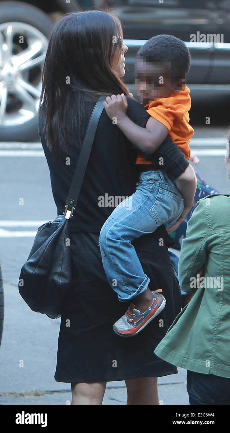 Sandra Bullock drops son Louis at School Featuring: Sandra Bullock ...