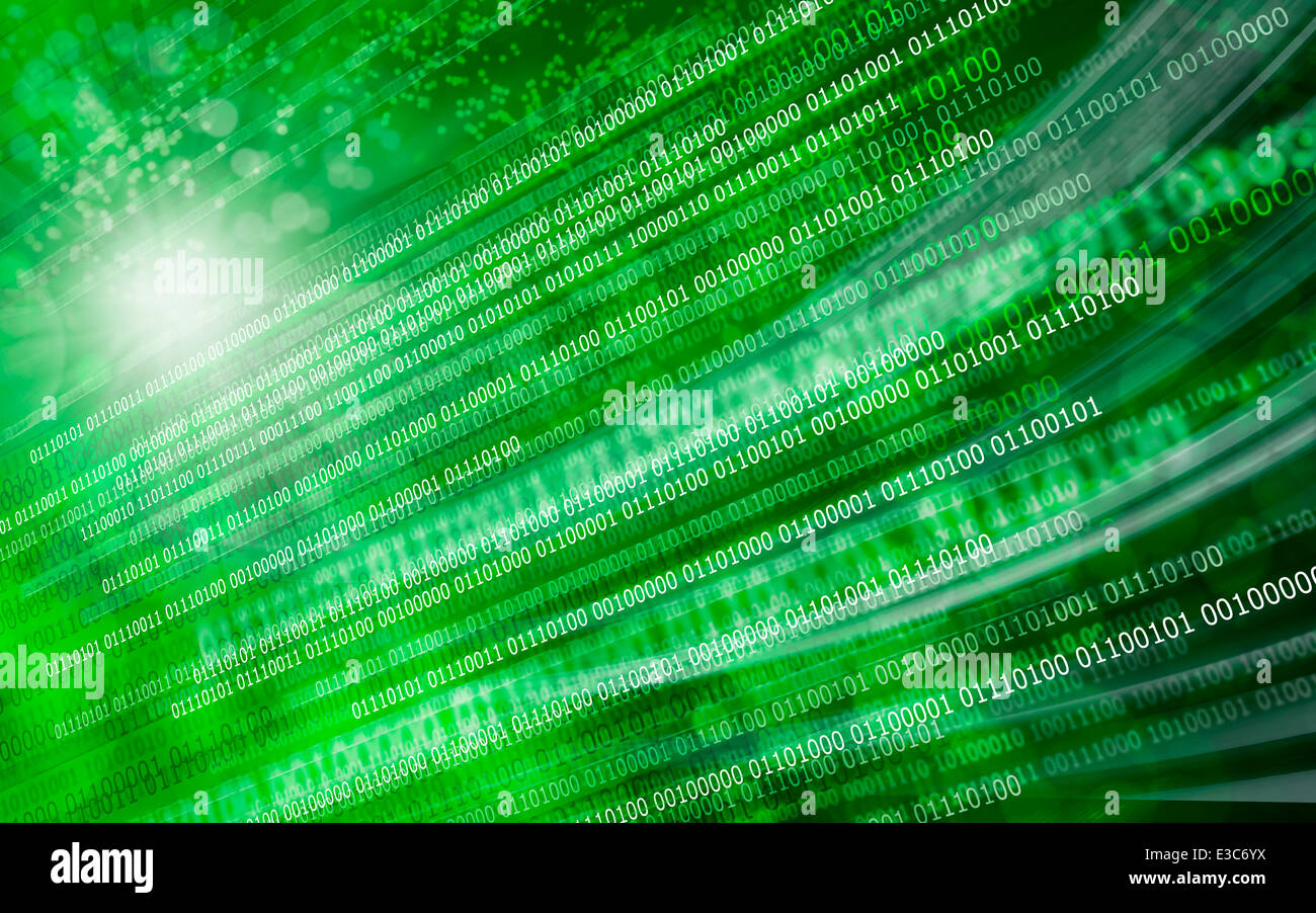 Green background binary code zero & one Stock Photo - Alamy