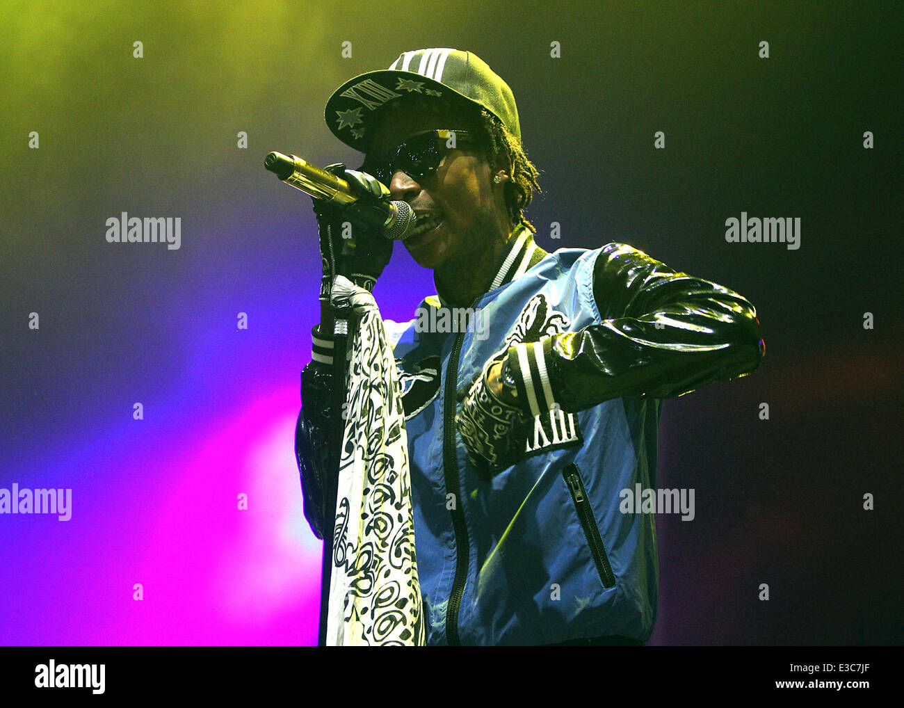American rapper Whiz Khalifa performing on stage at the O2 Academy ...
