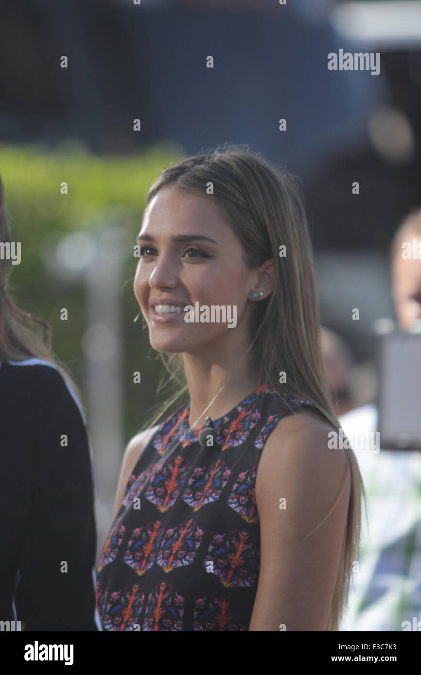Jessica Alba arriving for an interview for the entertainment show Extra ...