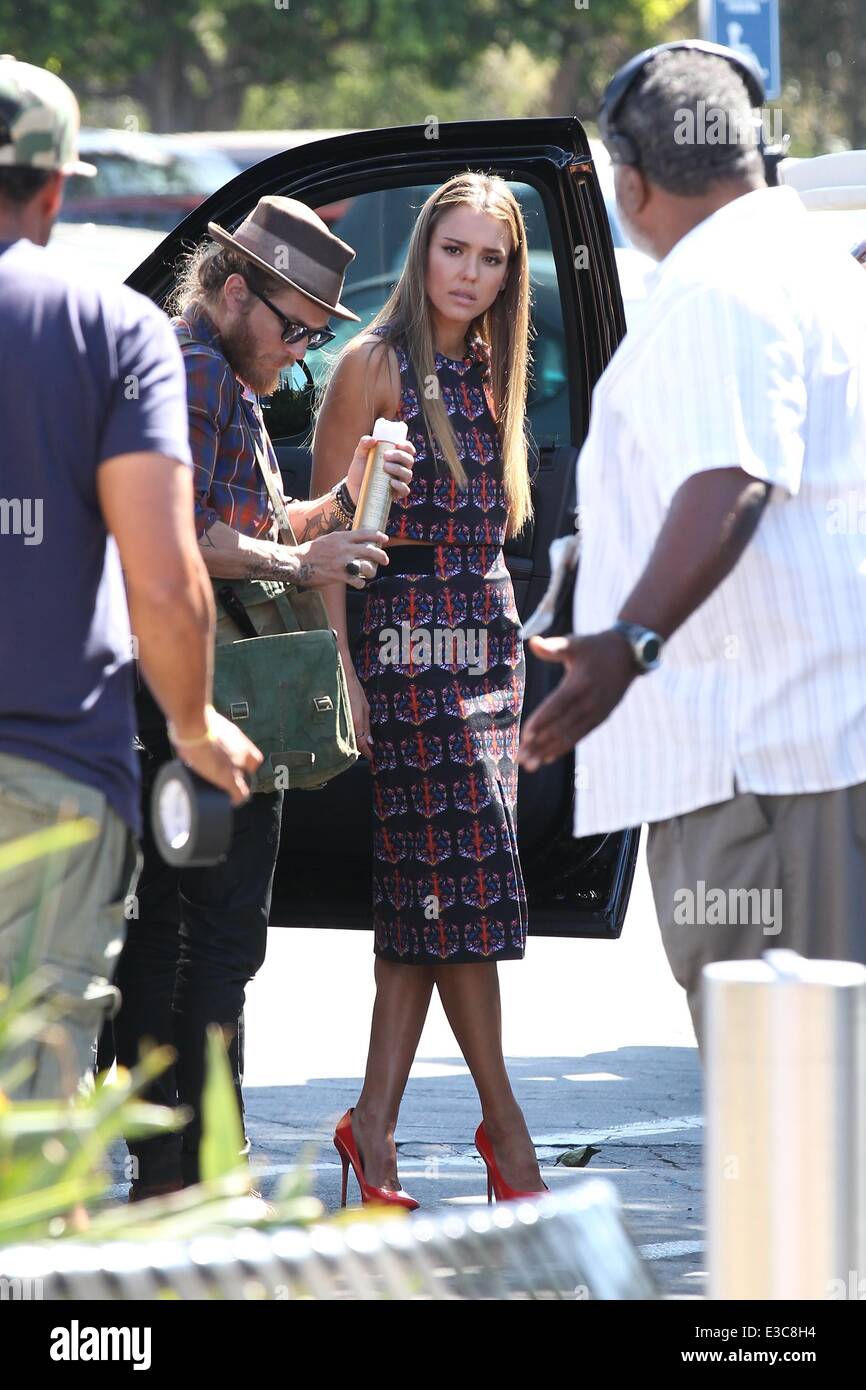 Jessica Alba at EXTRA at Universal City Walk Featuring: Jessica Alba ...