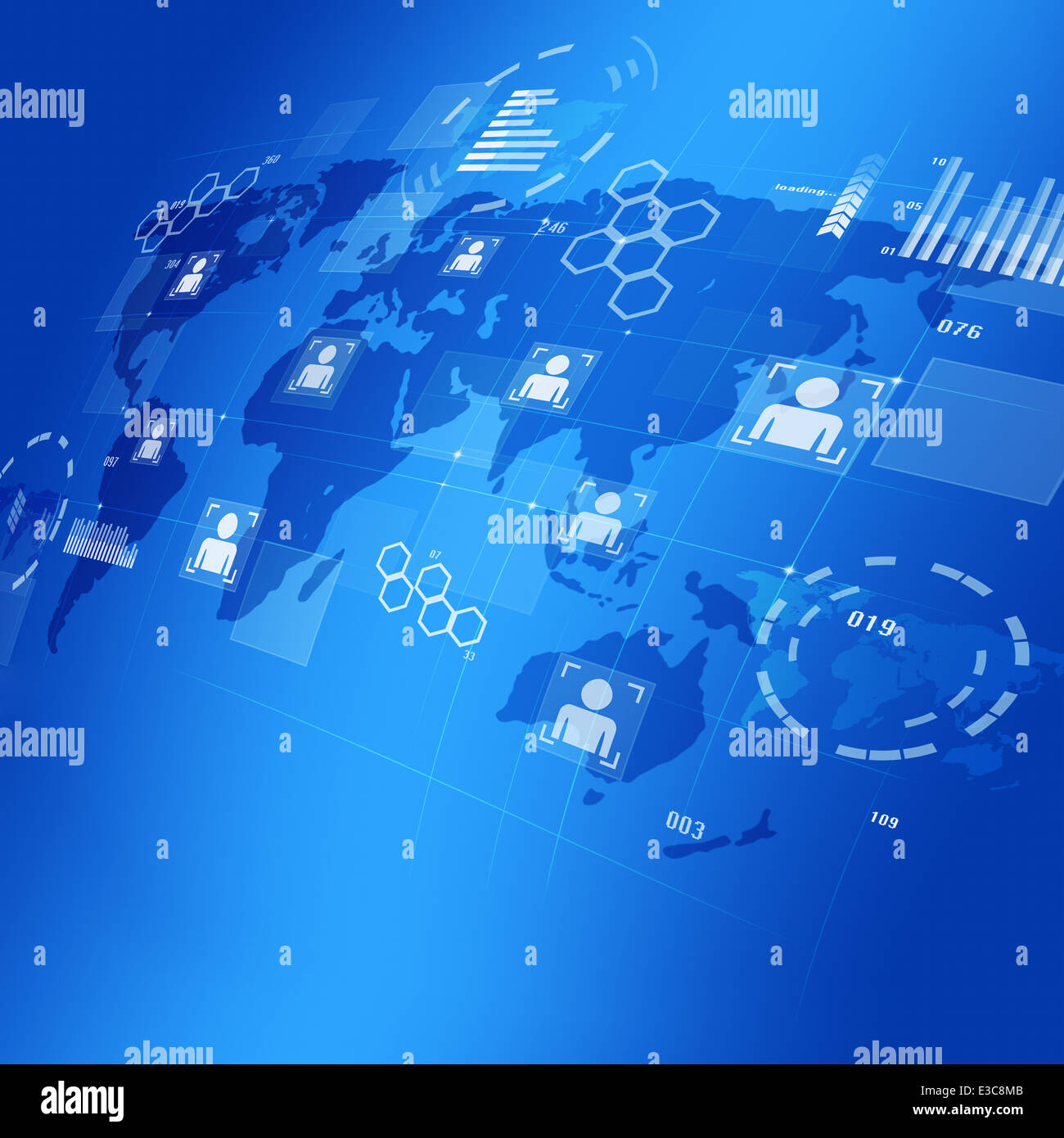 concepl interface of global web connections and communications Stock ...