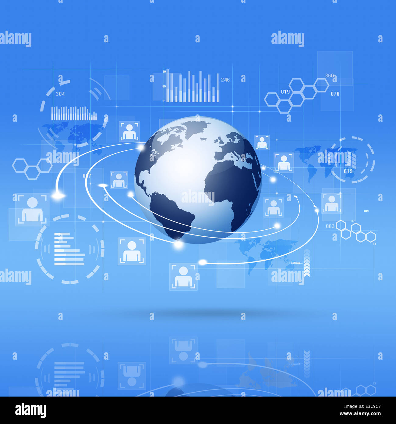 concept digital interface of global web connections and communications ...