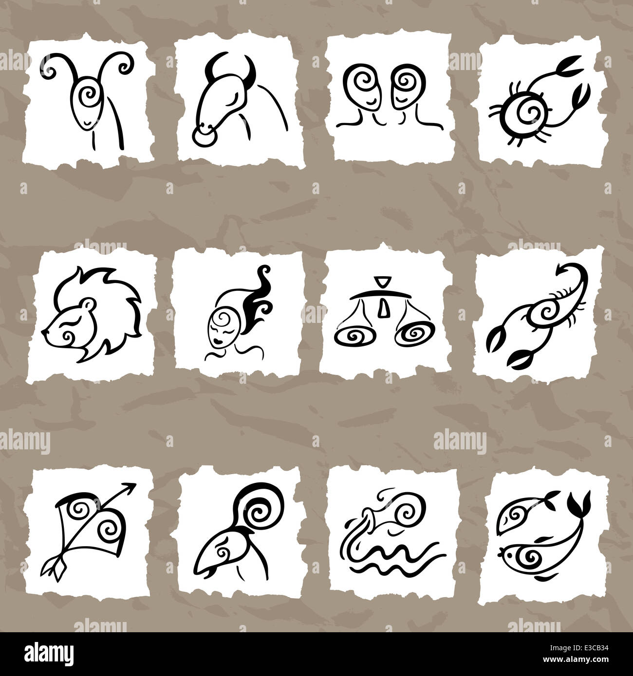 Horoscope. Zodiac set Stock Photo - Alamy