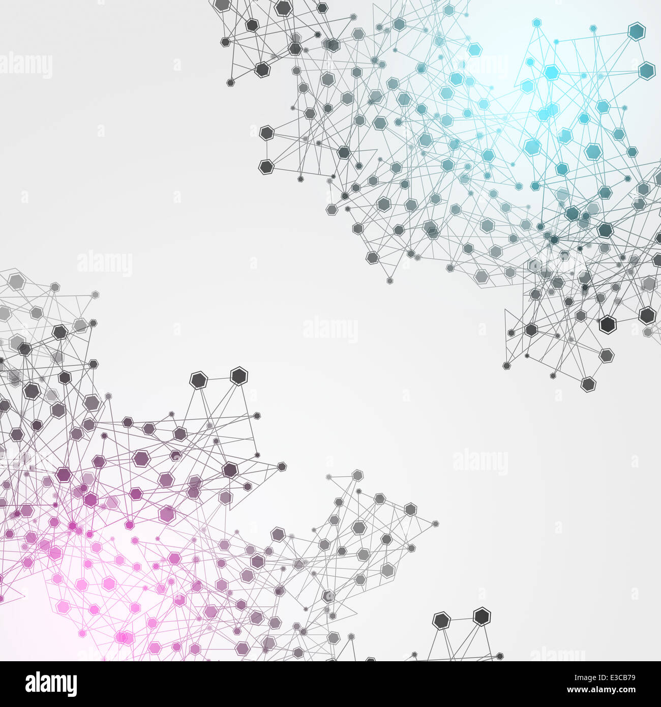 abstract network digital connections concept black and white background ...