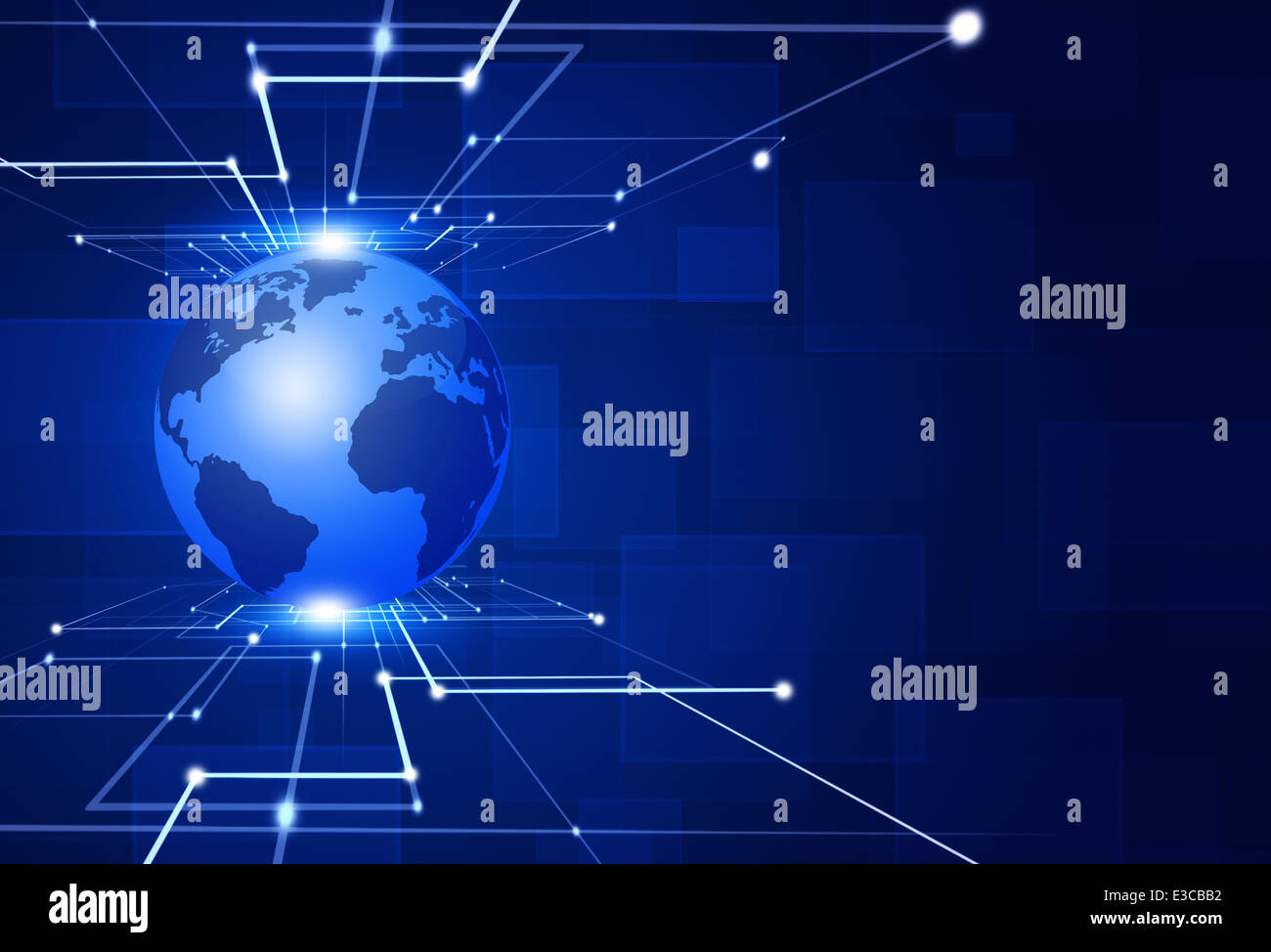 abstrcat technology world connection blue business background Stock ...